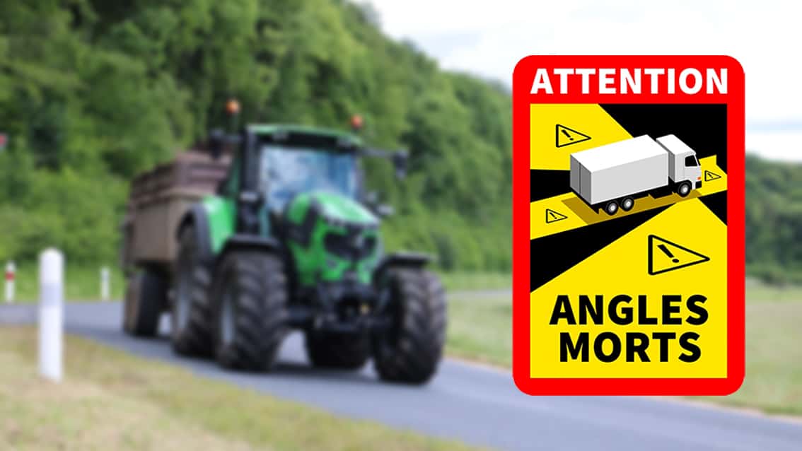 Autocollants signalisation angles morts : obligatoires pour les tracteurs