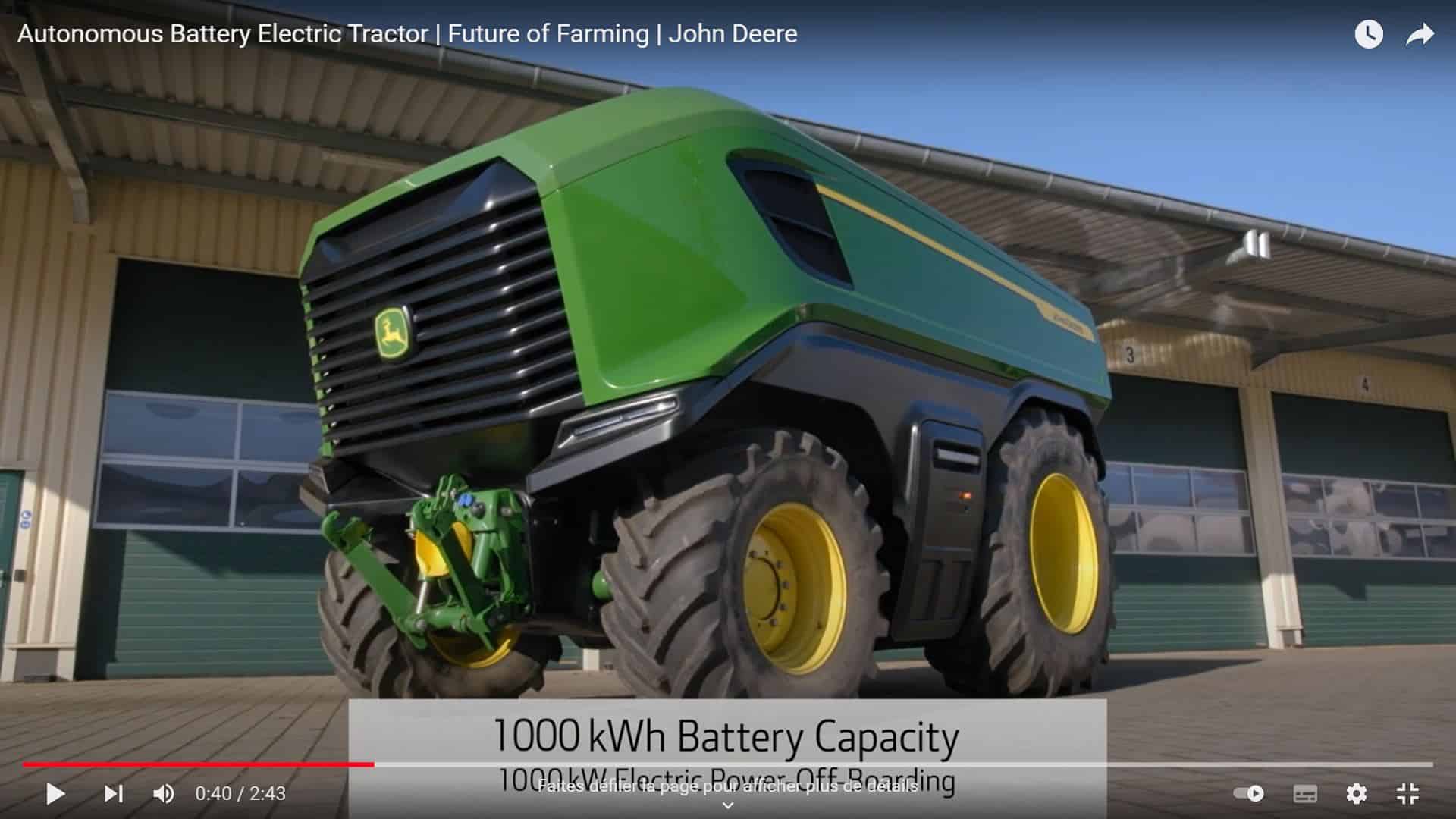 Nouveautés robot : Tracteur robot électrique John Deere SESAM 2