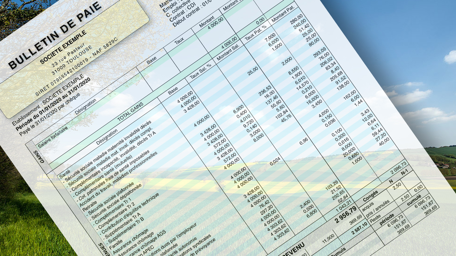 Net social : mention obligatoire sur le bulletin de paie